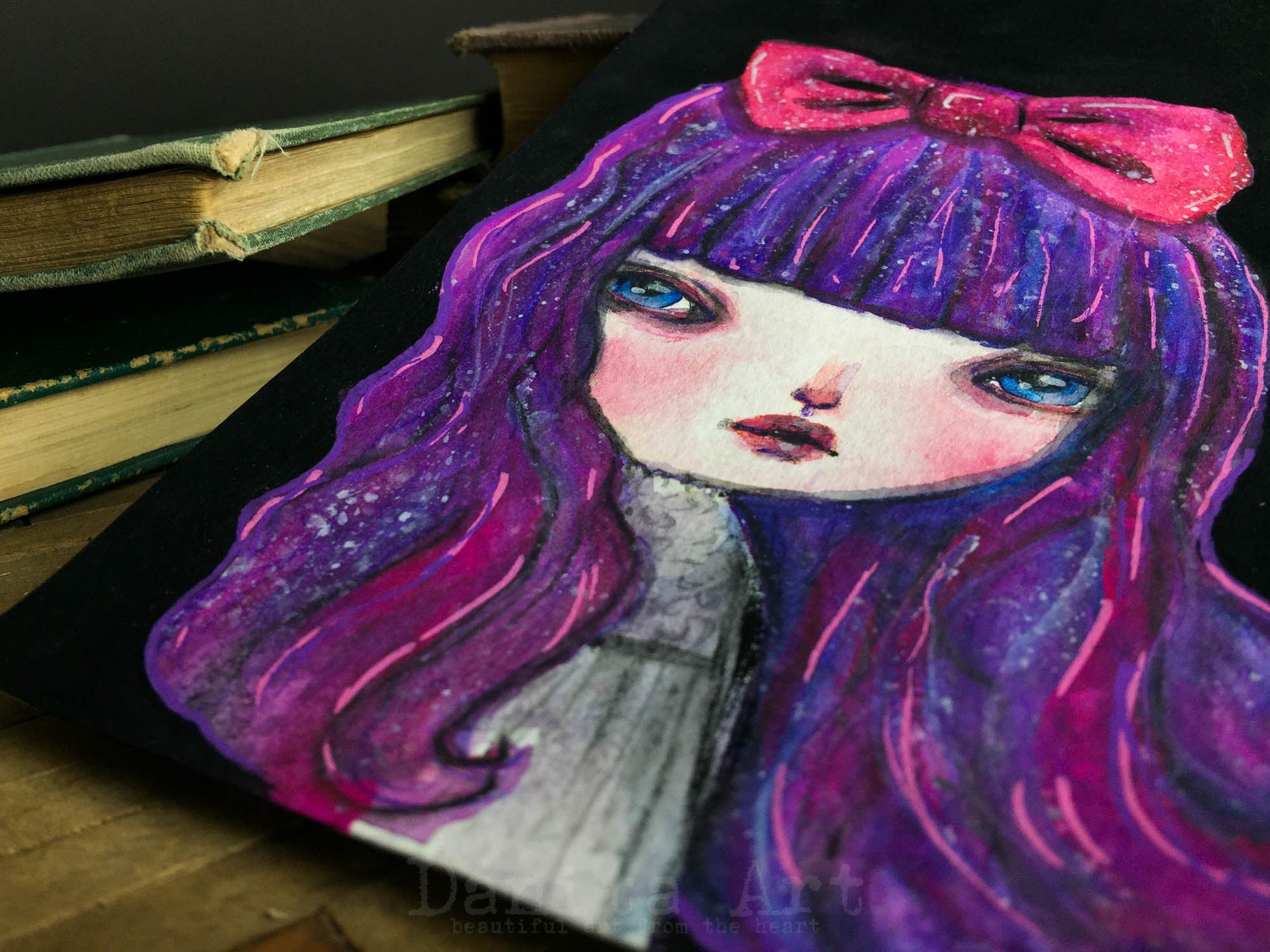 Mariella, an original watercolor painting on paper, by Danita Art