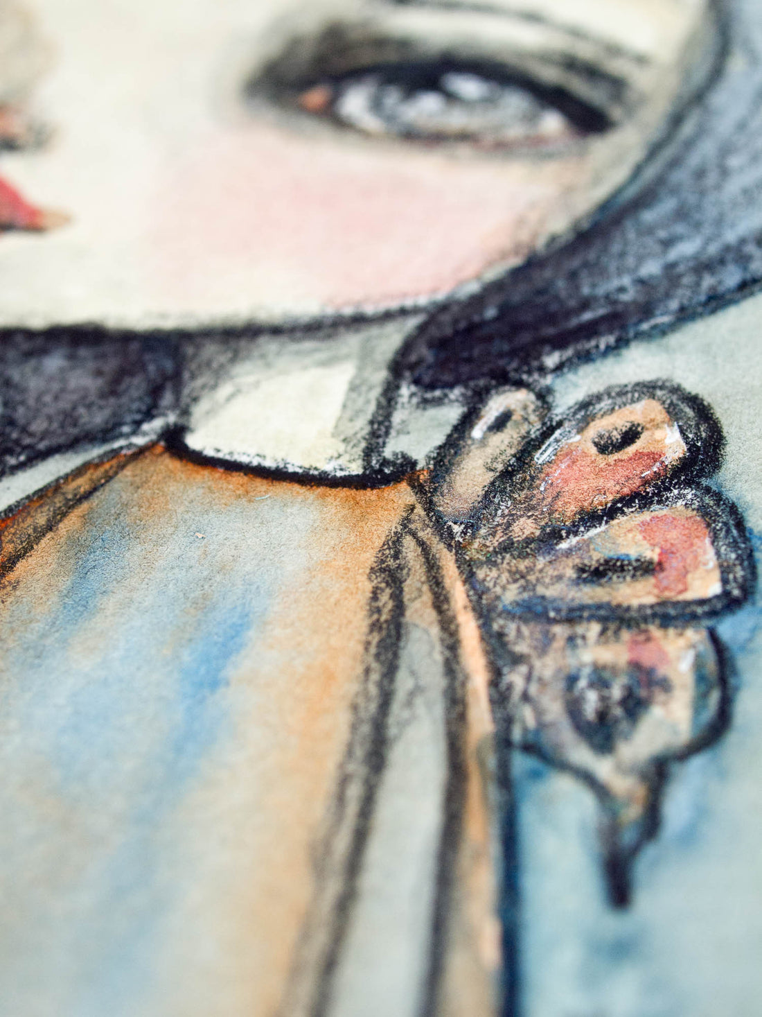 Danita - Original watercolor self portrait painting on paper by Danita ...