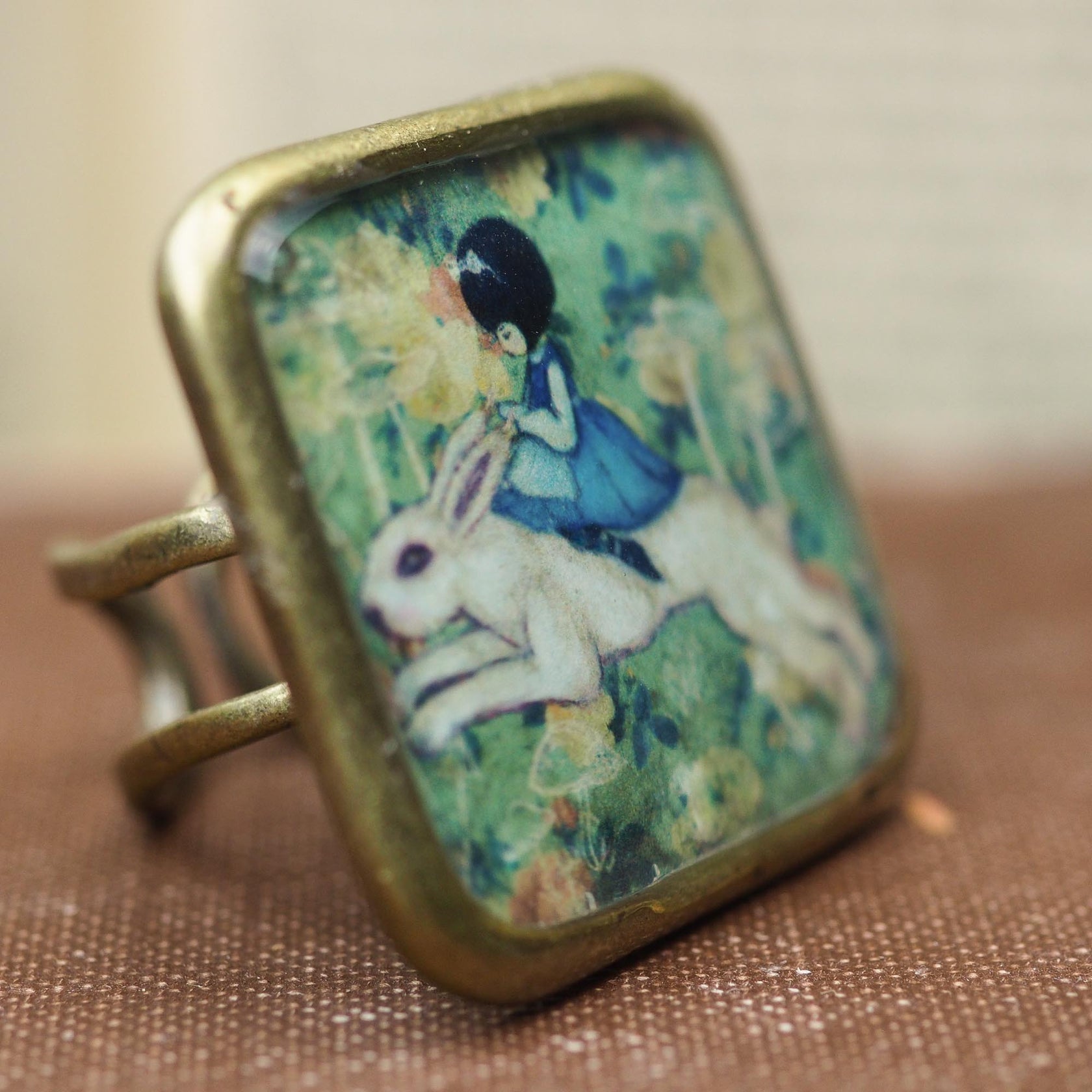 Original handmade Alice in Wonderland Danita ring jewelry adjustable ...