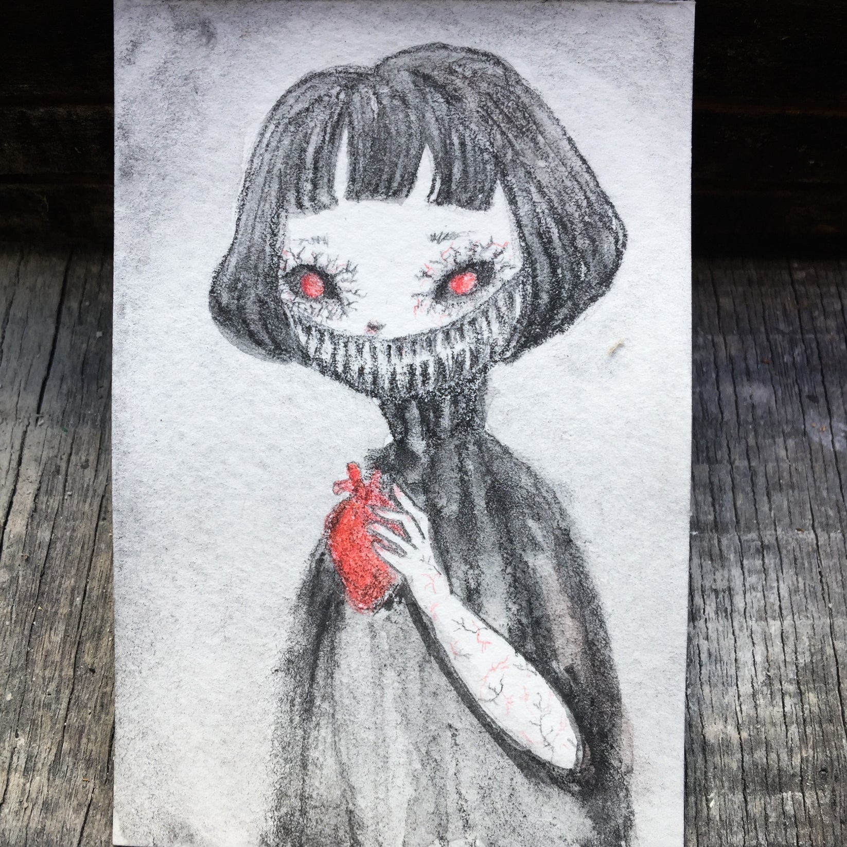 THE GHOUL - Original ACEO trading card Halloween drawing by Danita ...