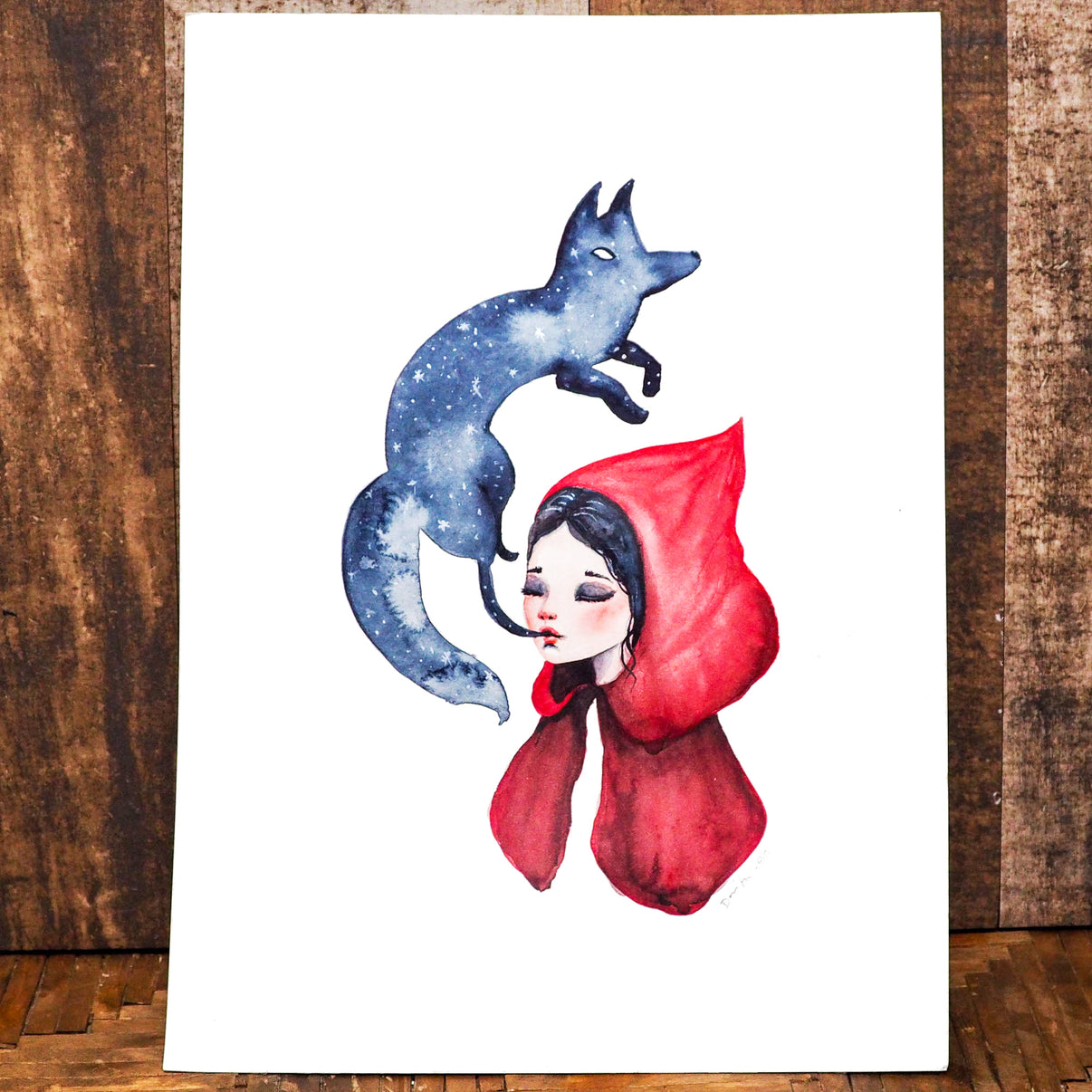 SPIRIT ANIMAL - Little Red Riding Hood original watercolor painting by ...