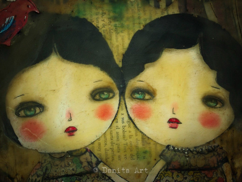 Two minds, one body. Beeswax Painting by Danita Art